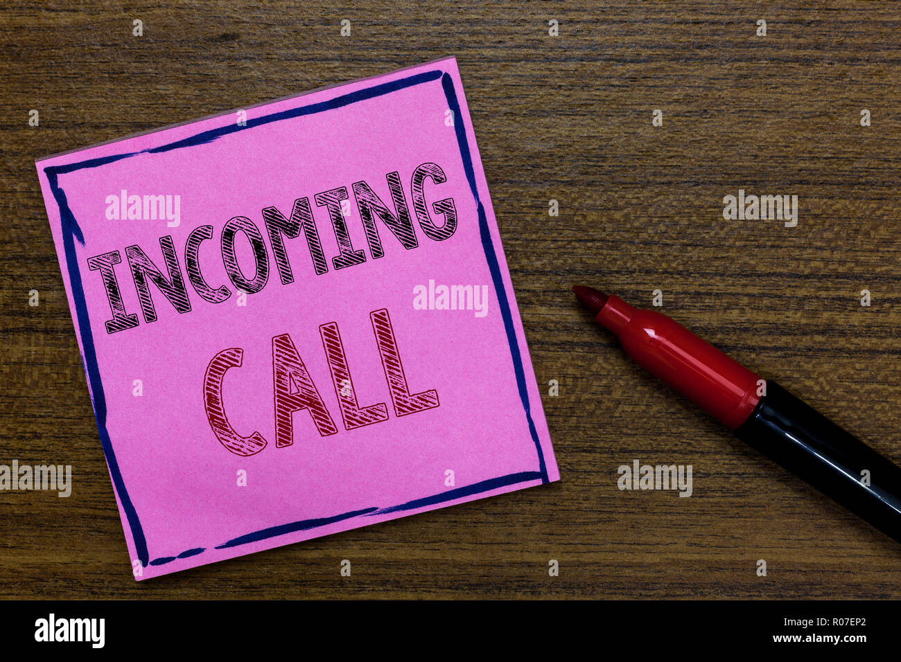 Text sign showing Incoming Call. Conceptual photo Inbound Received ...