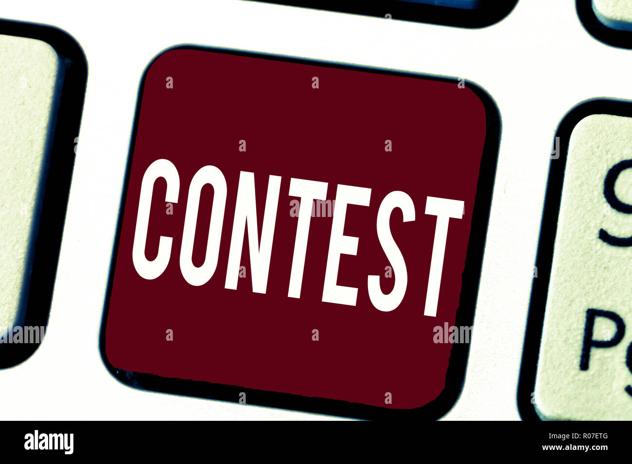 Text sign showing Contest. Conceptual photo Competition do better than ...