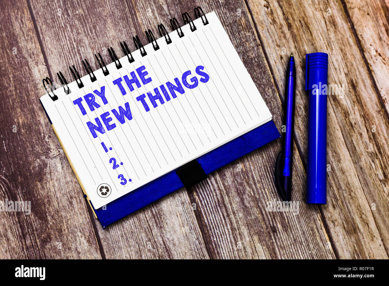 Conceptual hand writing showing Try The New Things. Business photo text ...