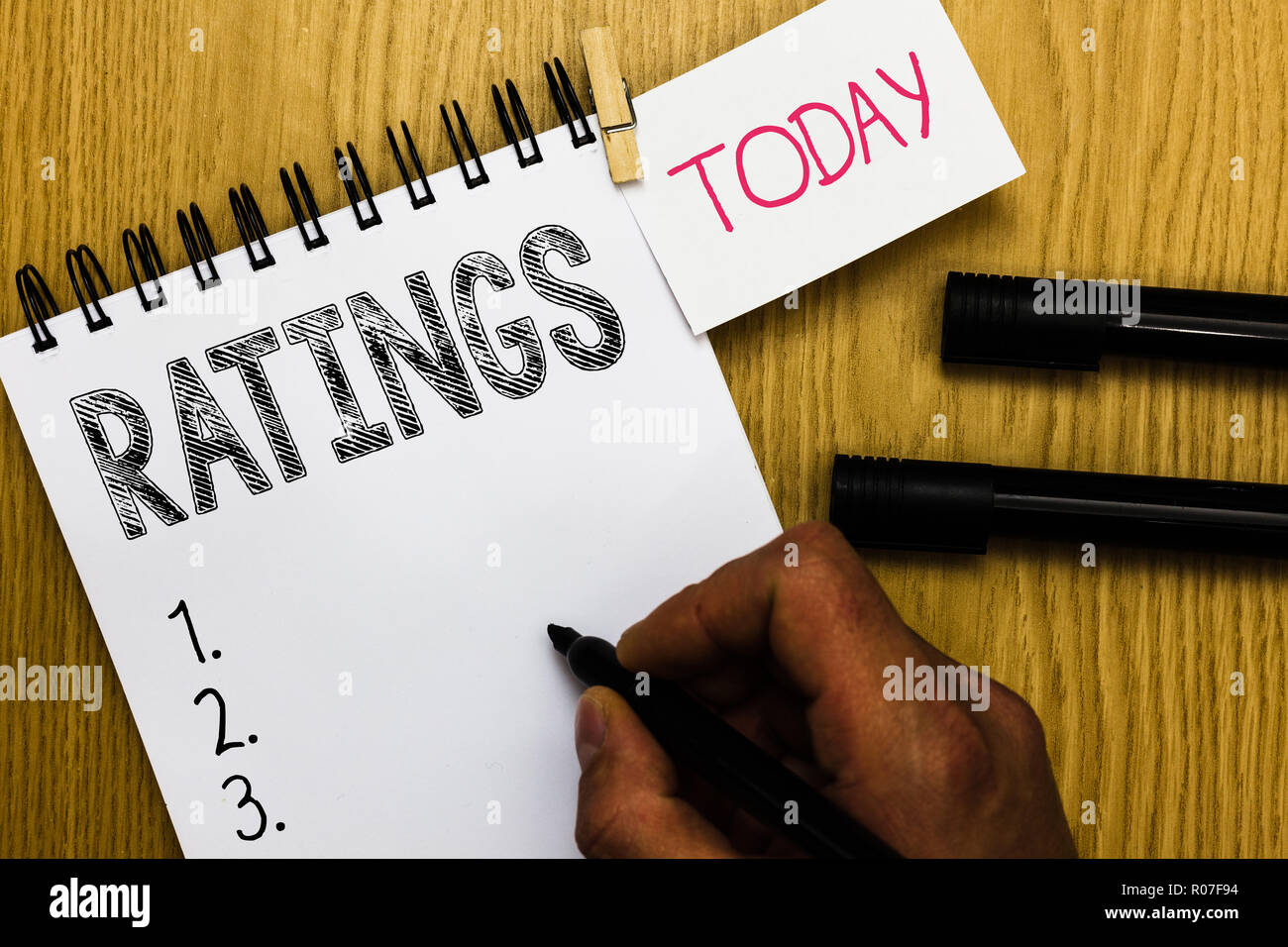 Writing note showing Ratings. Business photo showcasing Classification ...