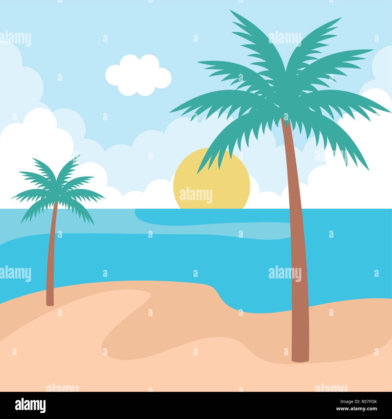 Summer seascape marine tourist beach Stock Vector Images - Alamy