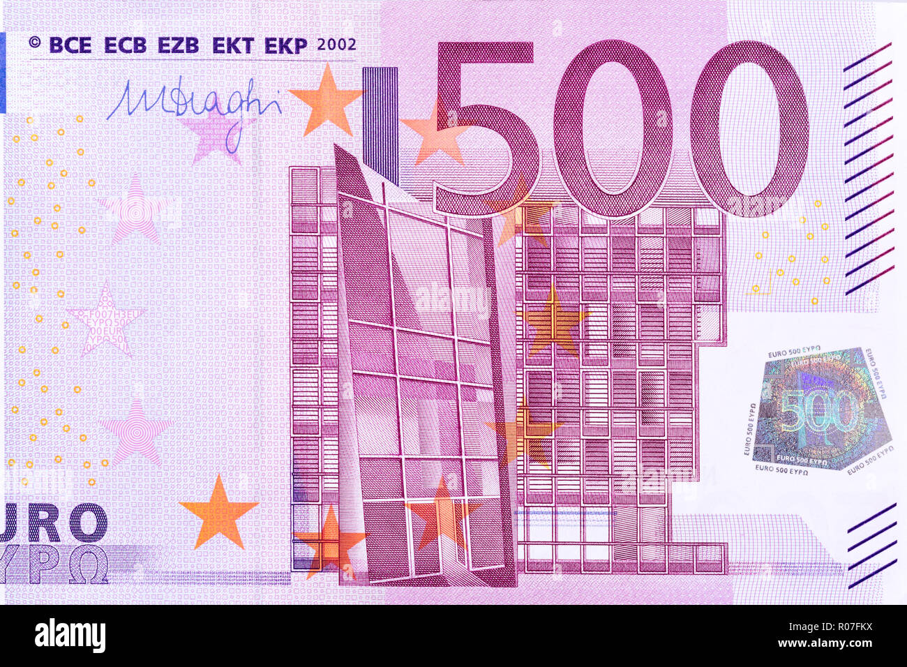 Closeup photo of a part of five hundred euro note Stock Photo - Alamy