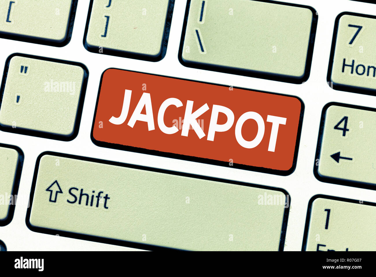 Conceptual hand writing showing Jackpot. Business photo showcasing ...