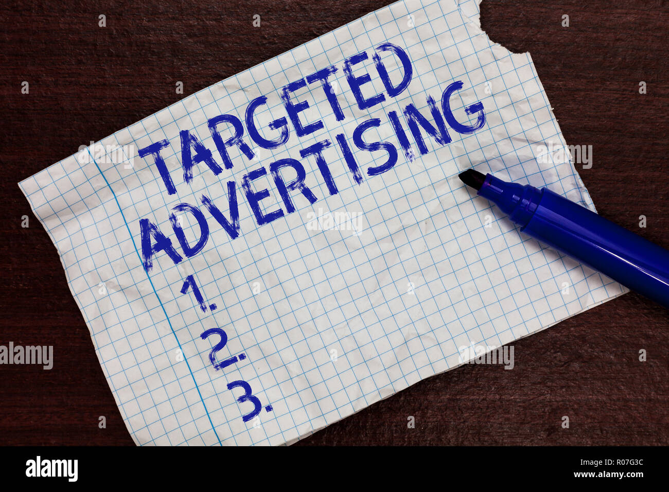 Writing note showing Targeted Advertising. Business photo showcasing ...