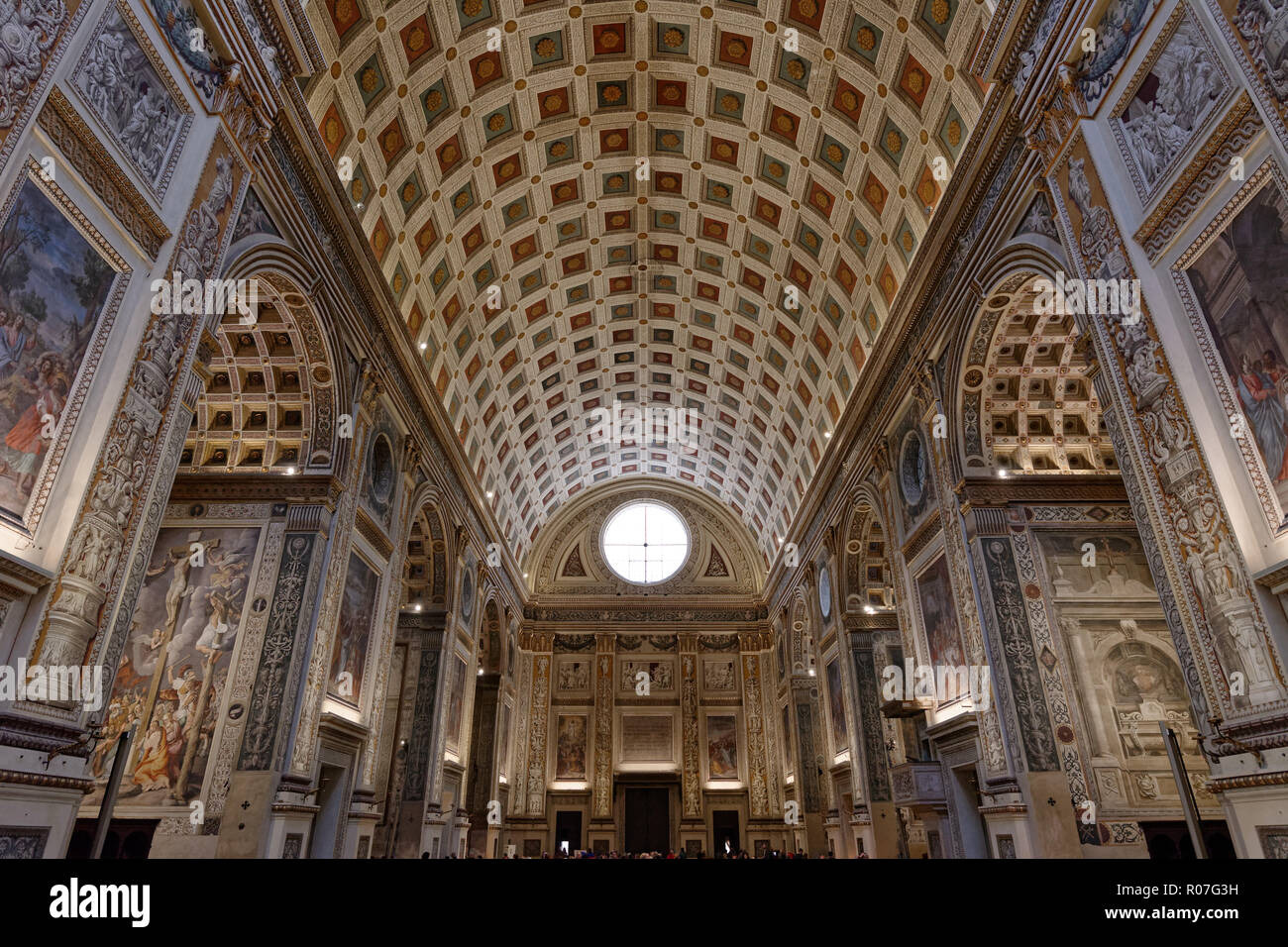 Perspective of Basilica of Saint Andrews with vault and frescoes Stock ...