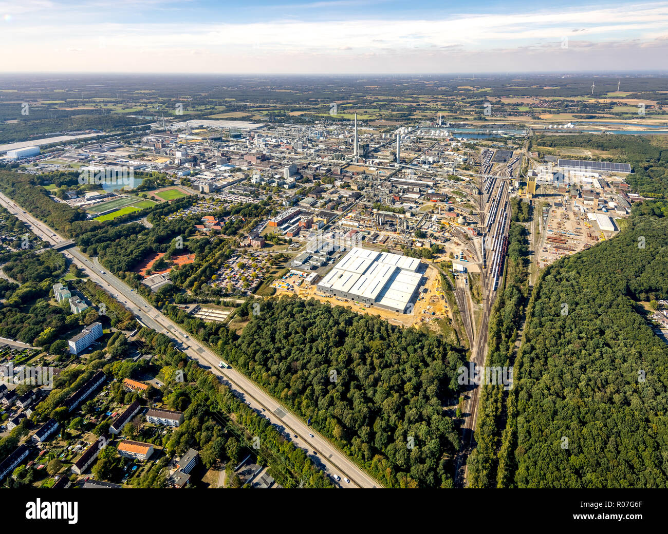 Aerial photograph, Marl Chemical Park, Chemical Factory, Sasol Germany ...