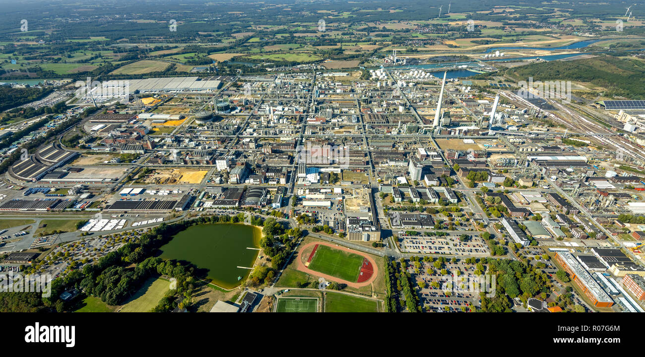 Aerial photograph, Marl Chemical Park, Chemical Factory, Sasol Germany ...