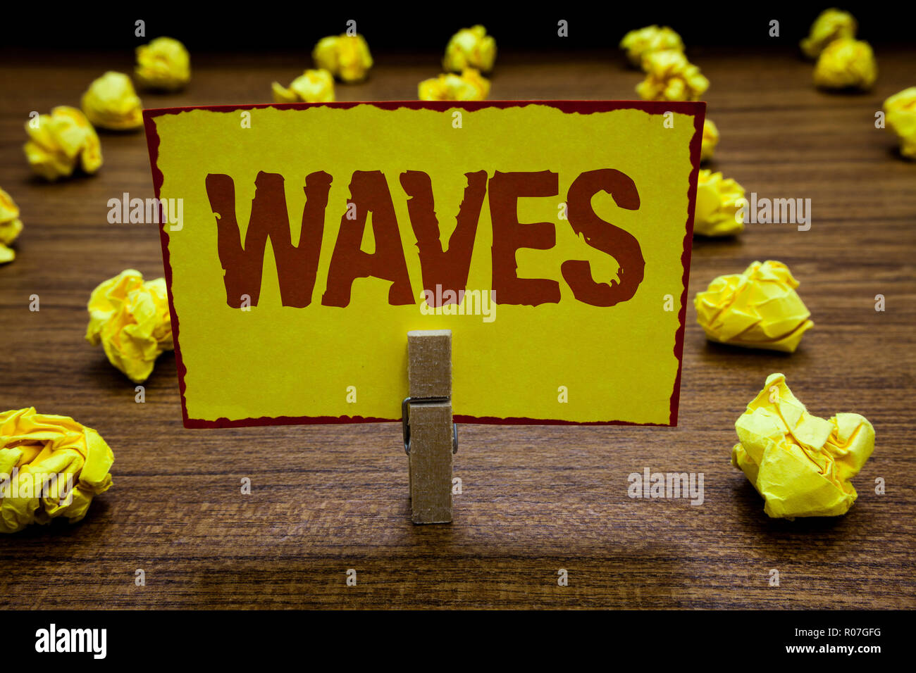Writing note showing Waves. Business photo showcasing move ones hand to ...
