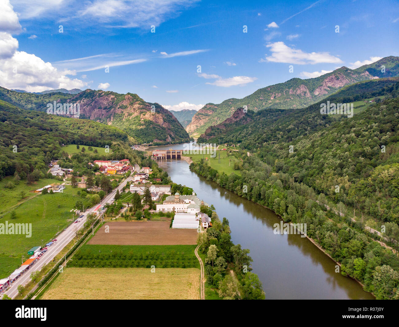 Olt Valley and Cozia Monastery near Ramnicu Valcea Romania Stock Photo ...