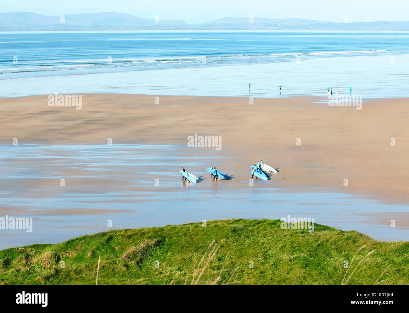 Magnificent sandy beach,Tullan Strand, which attracts surfers from all ...