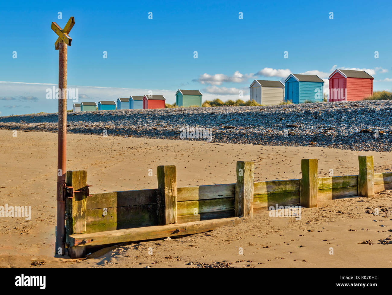 FINDHORN BEACH MORAY SCOTLAND GROYNES ON THE SANDY BEACH AND TEN ...