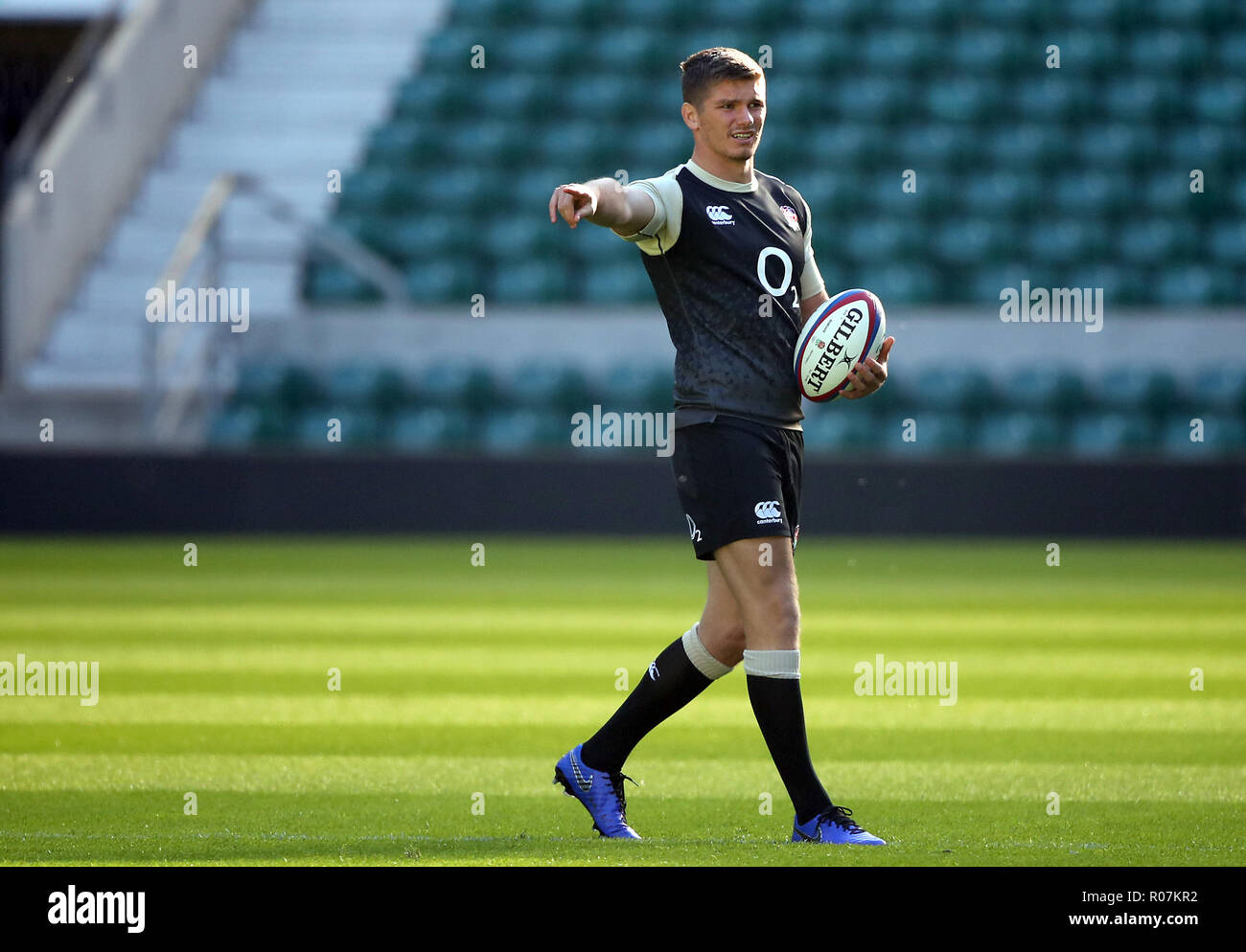 England's Owen Farrell during the training session at Twickenham ...