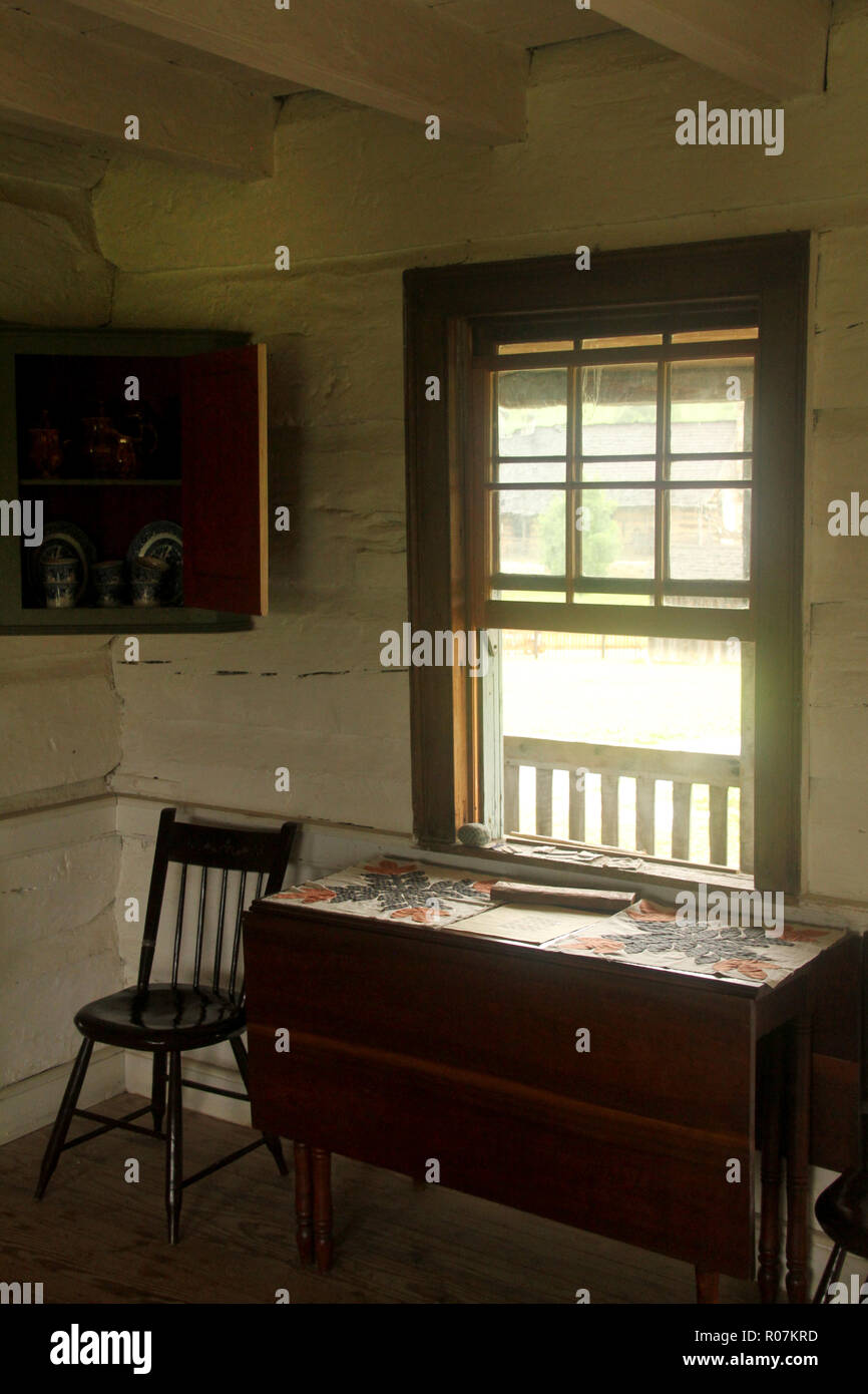 Interior of 1850s American Farm at the Frontier Culture Museum in ...
