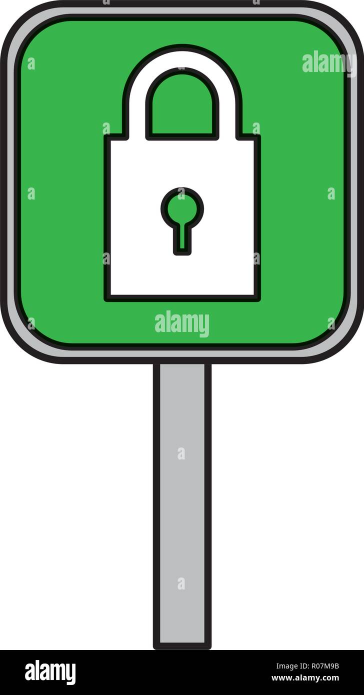 signal with safe secure padlock vector illustration design Stock Vector ...