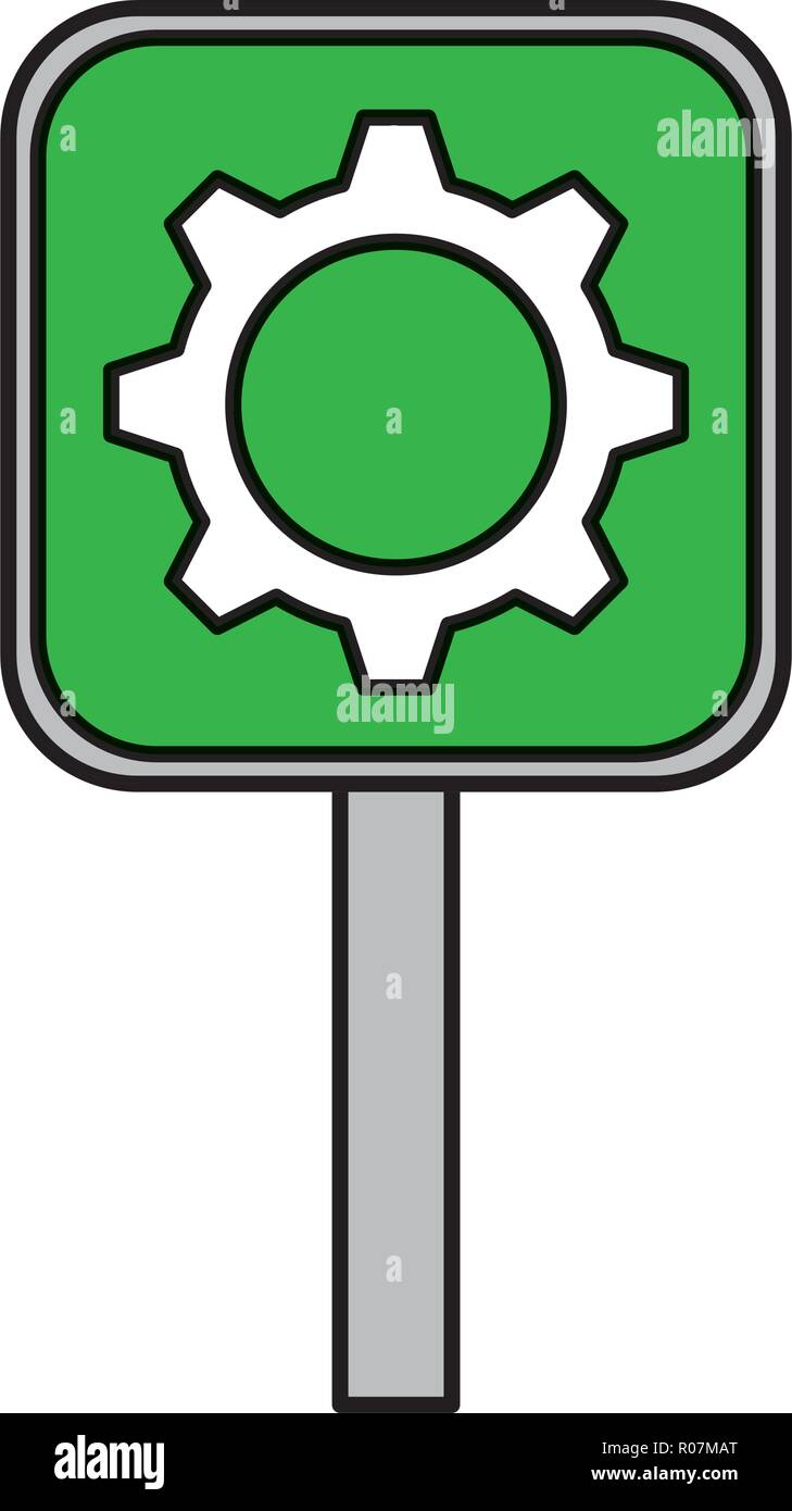 signal with gear machinery vector illustration design Stock Vector ...