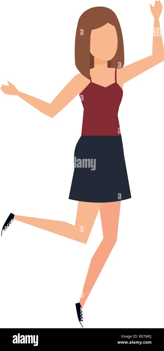 beautiful woman celebrating party vector illustration design Stock ...