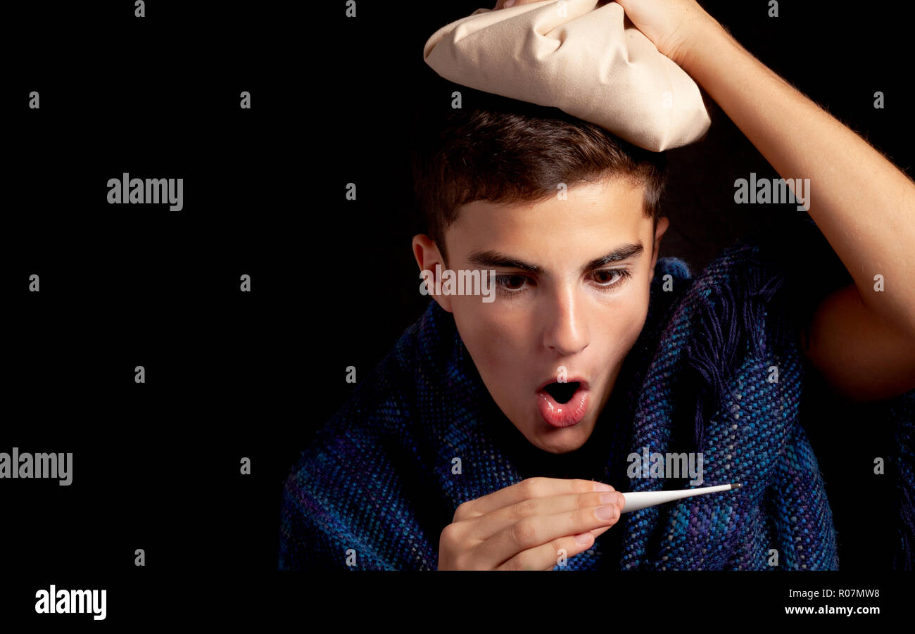 illness teenager - funny expression Stock Photo - Alamy