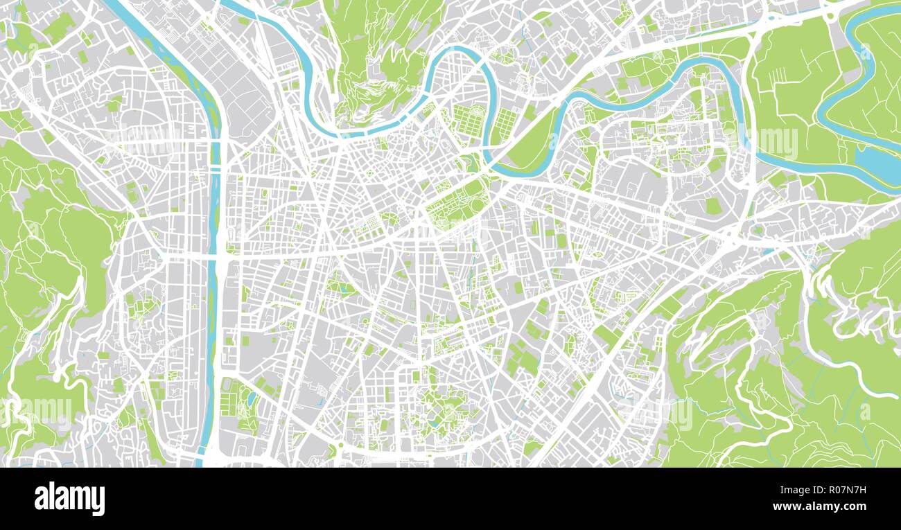Urban vector city map of Grenoble, France Stock Vector Image & Art - Alamy