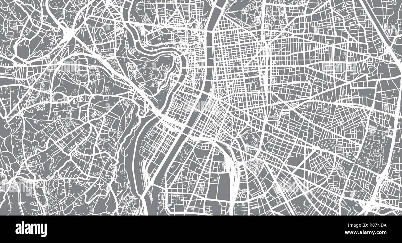Urban vector city map of Lyon, France Stock Vector Image & Art - Alamy