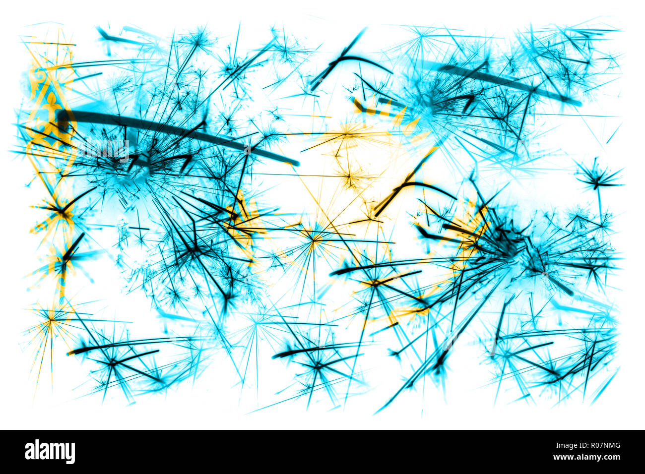 Kazakhstan fireworks sparkling flag. New Year 2019 and Christmas party ...