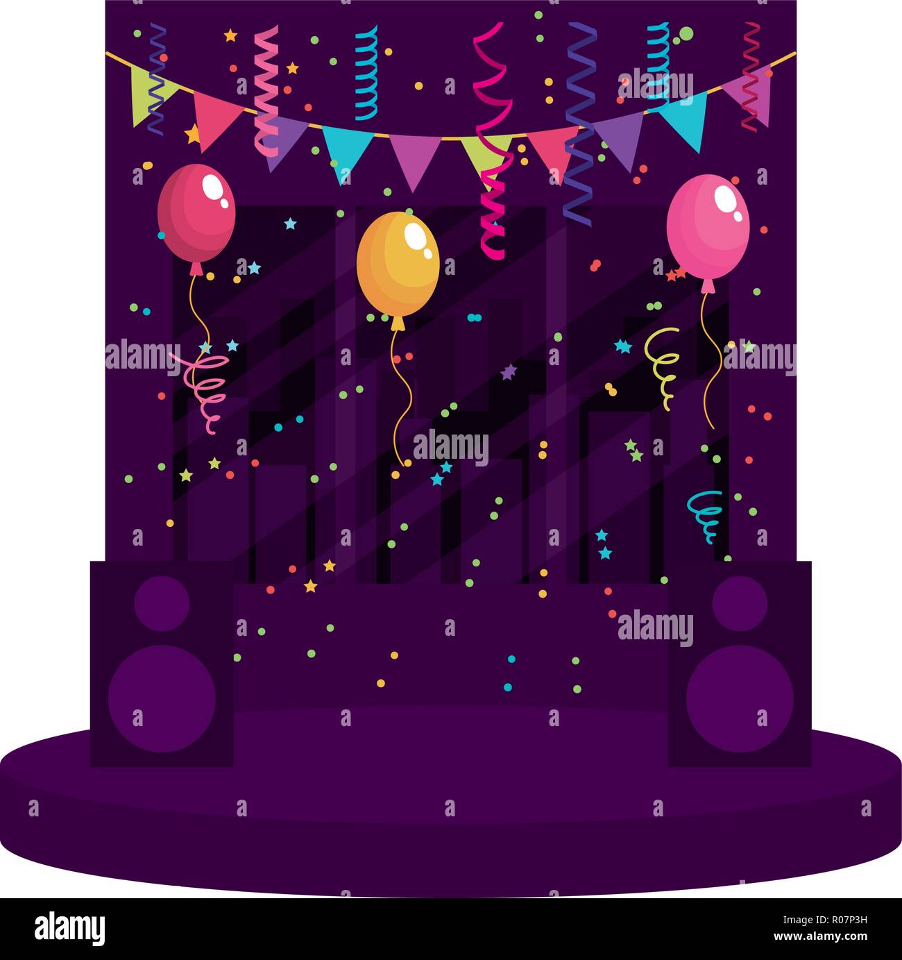 disco scene with speakers vector illustration design Stock Vector Image ...