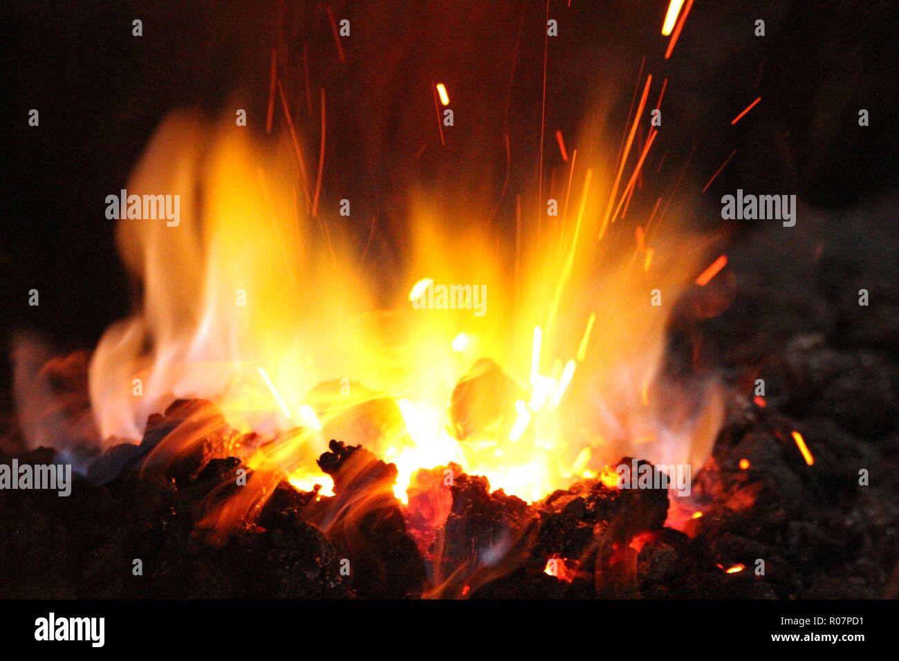 Coals and fire Stock Photo - Alamy