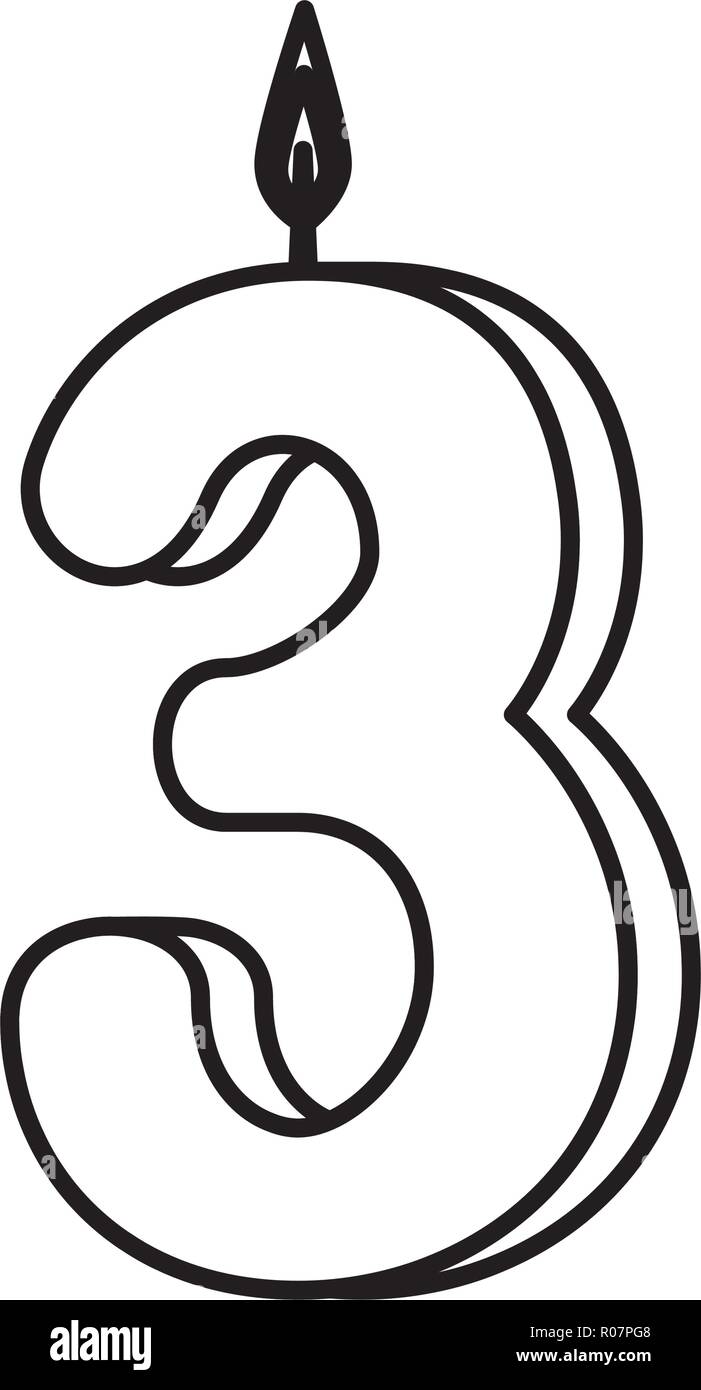 Illuminated number 3 sign Stock Vector Images - Alamy