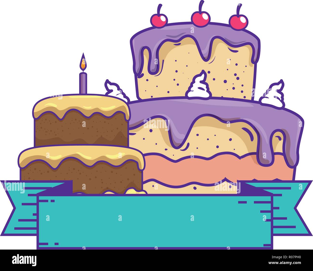 delicious cakes celebration icons Stock Vector Image & Art - Alamy