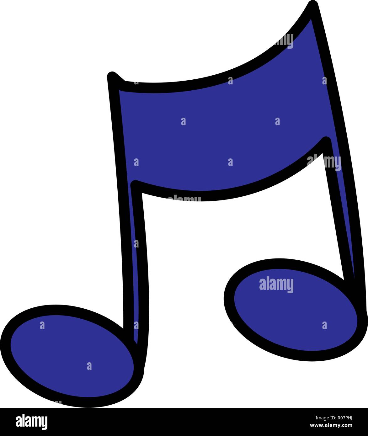 musical note icon over white background, vector illustration Stock ...