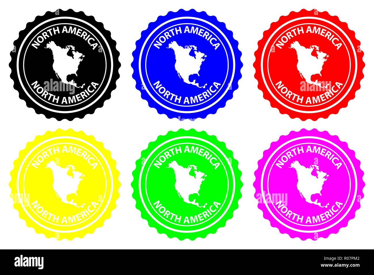 North America - rubber stamp - vector, North America continent map ...