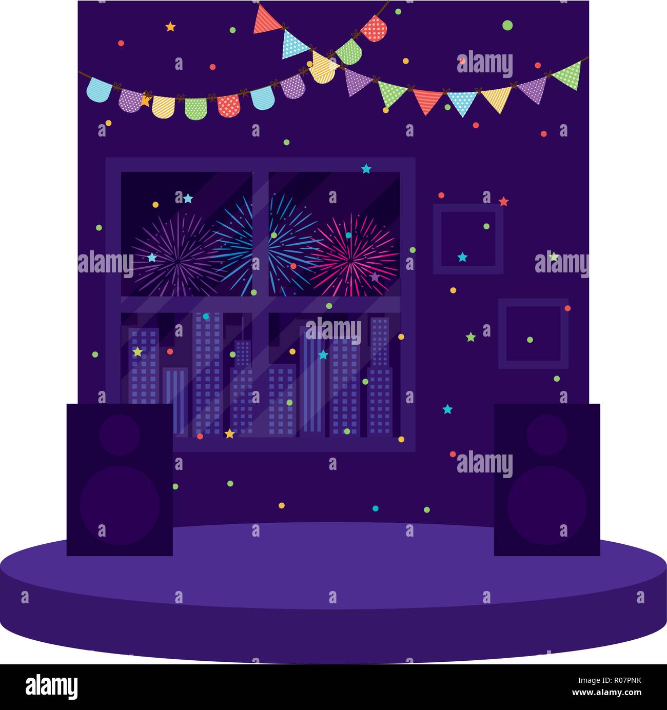 disco scene with speakers Stock Vector Image & Art - Alamy