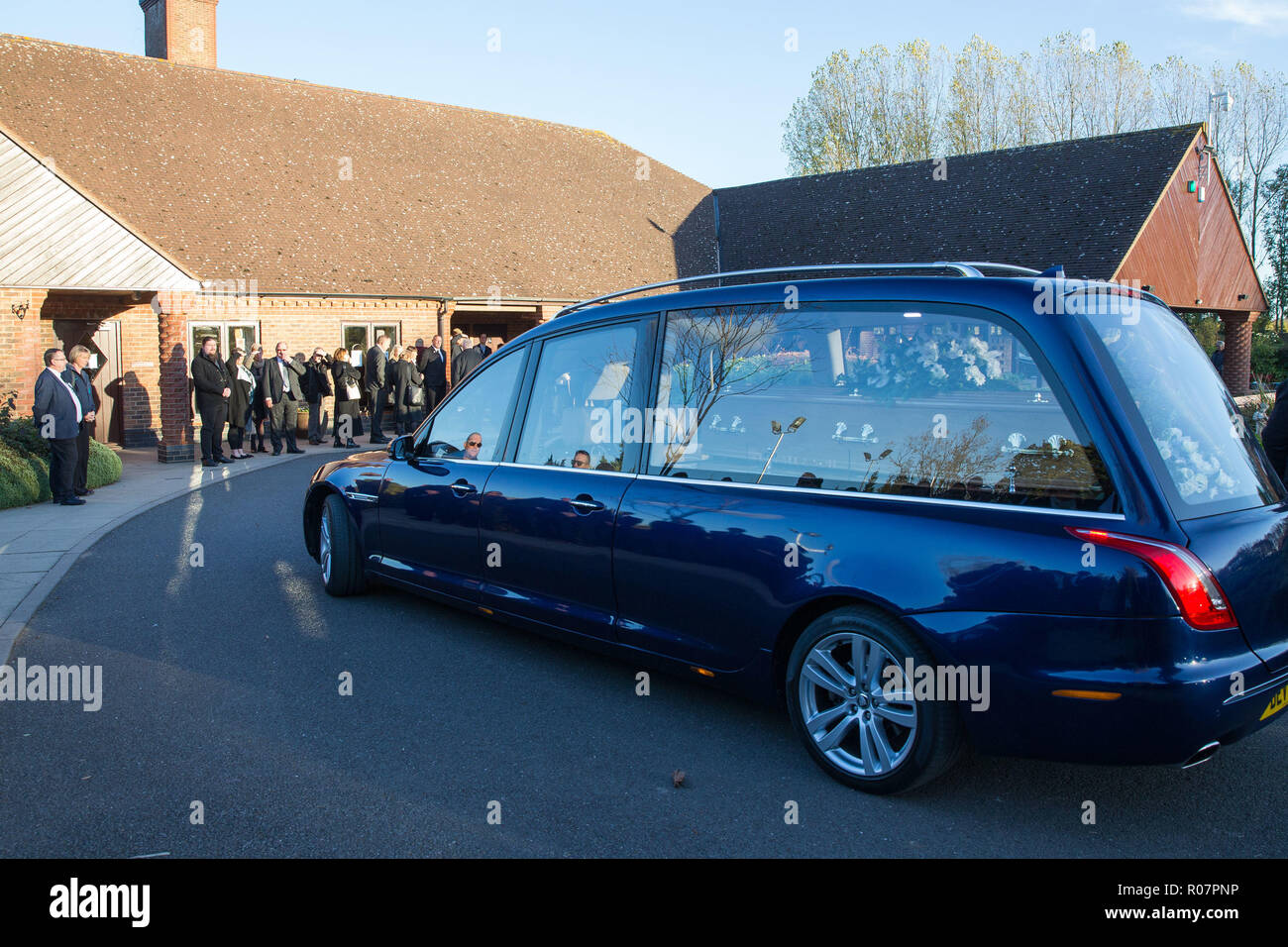 The funeral cortege arrives for the funeral of M40 caravan crash victim ...