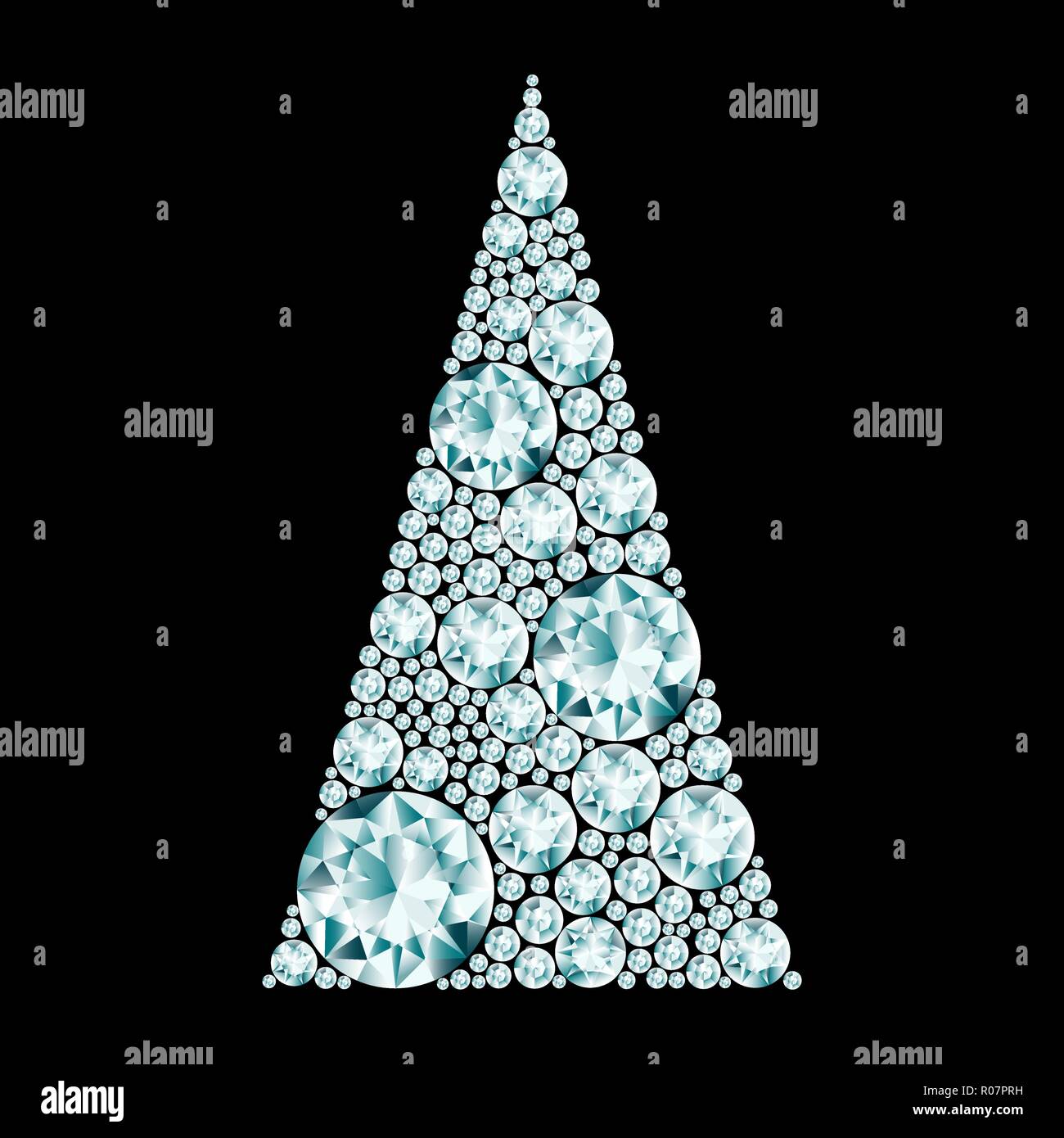 Diamond Christmas tree, glowing gemstones Stock Vector Image & Art - Alamy