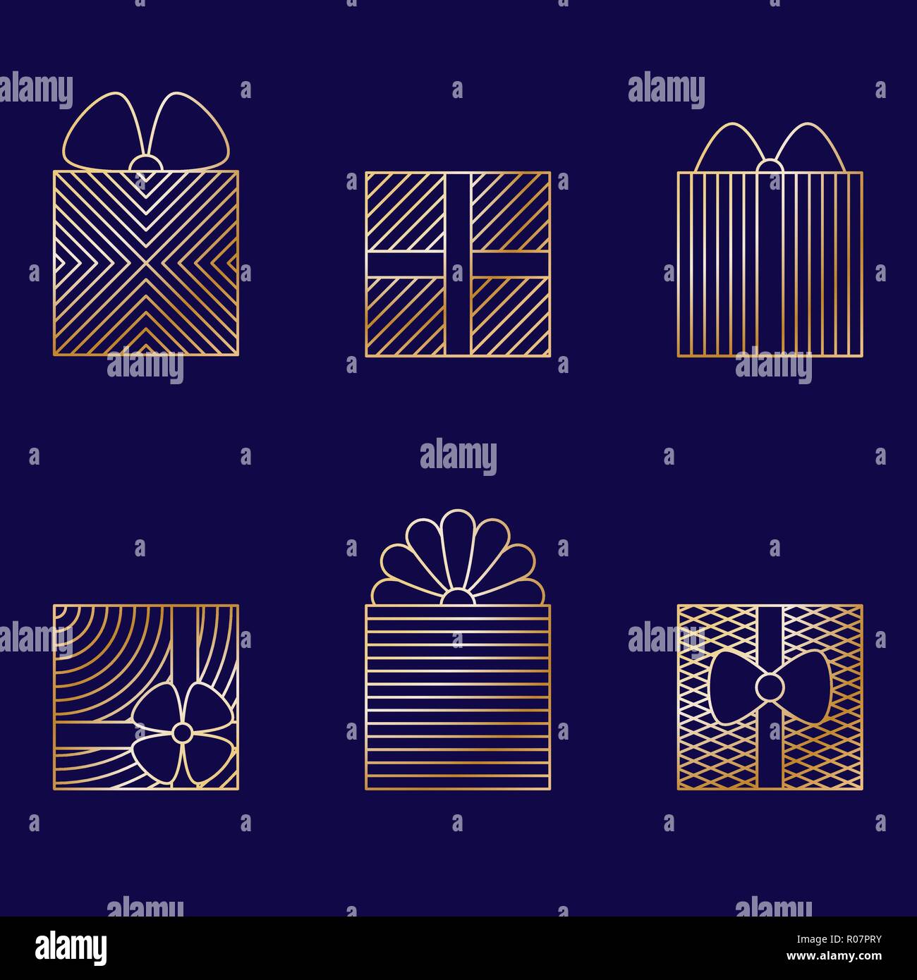 Set of minimalistic linear gift boxes Stock Vector Image & Art - Alamy