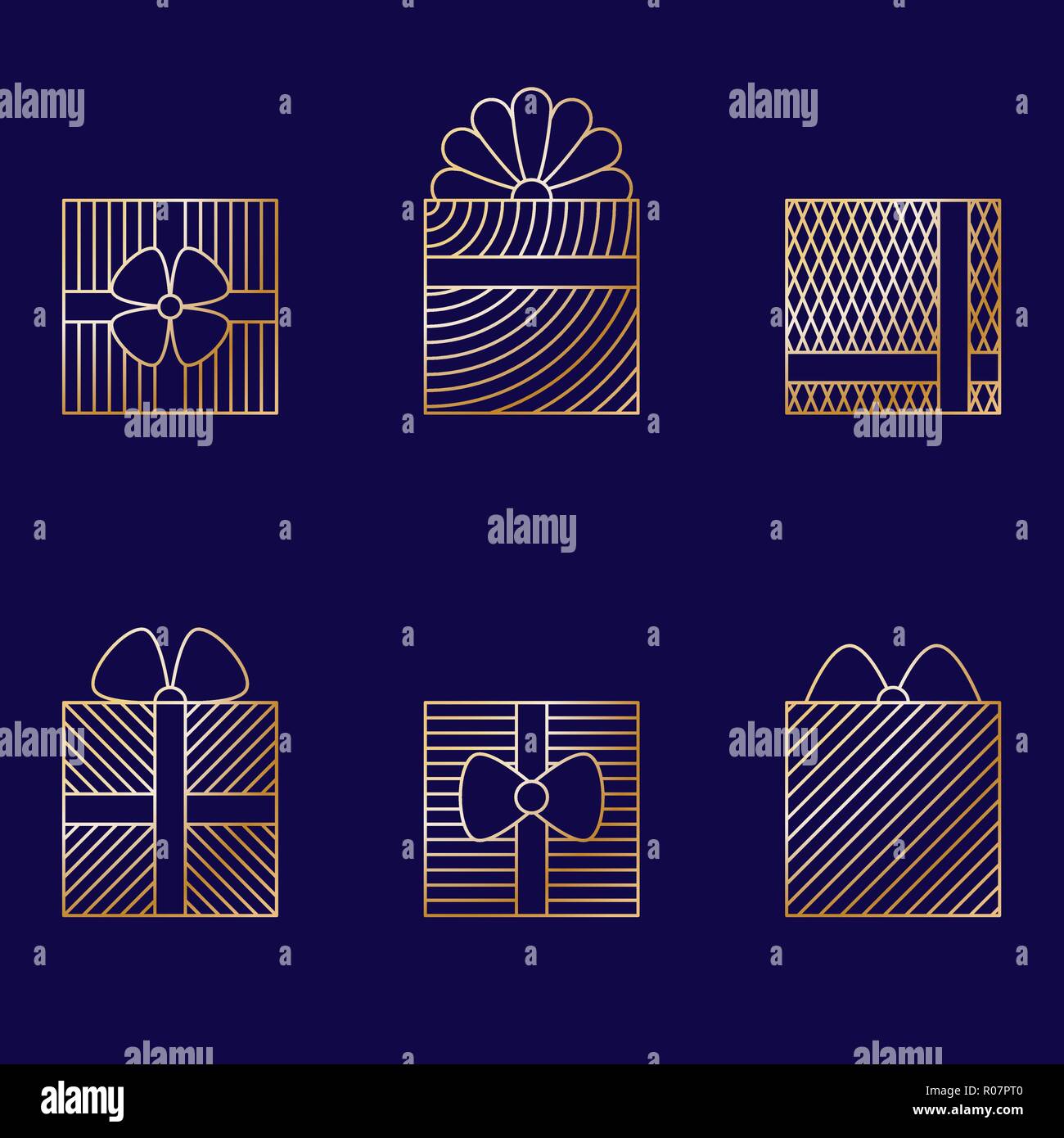 Set of minimalistic linear gift boxes Stock Vector Image & Art - Alamy