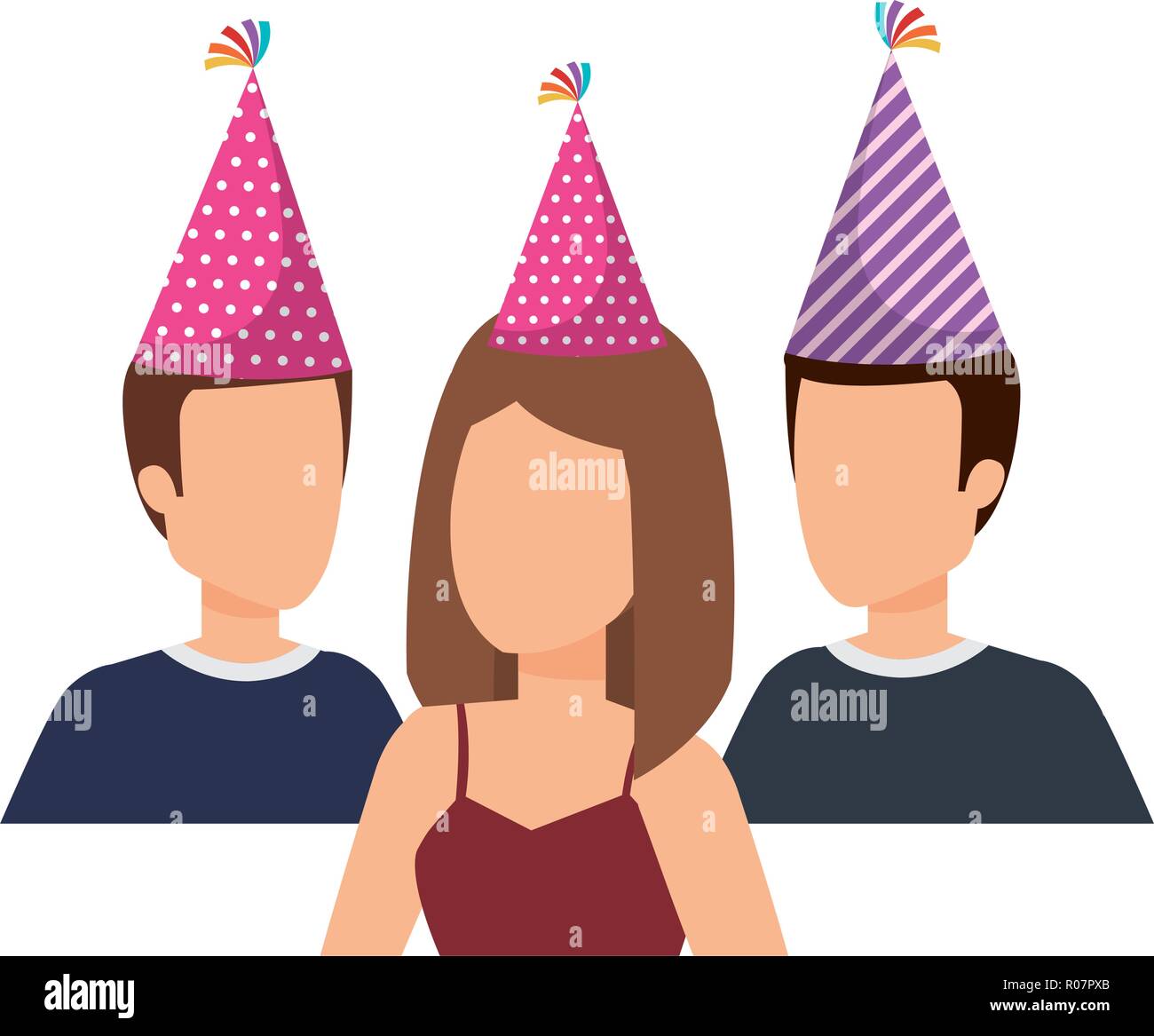 group of young people with party hat Stock Vector Image & Art - Alamy