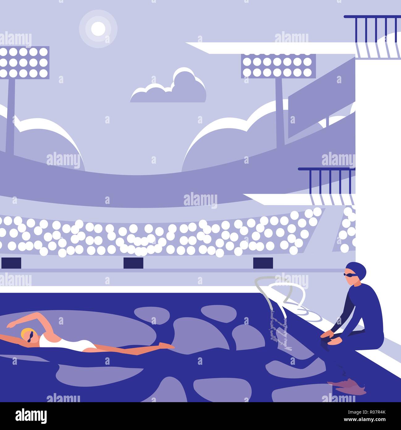 Freestyle swimming women Stock Vector Images - Alamy