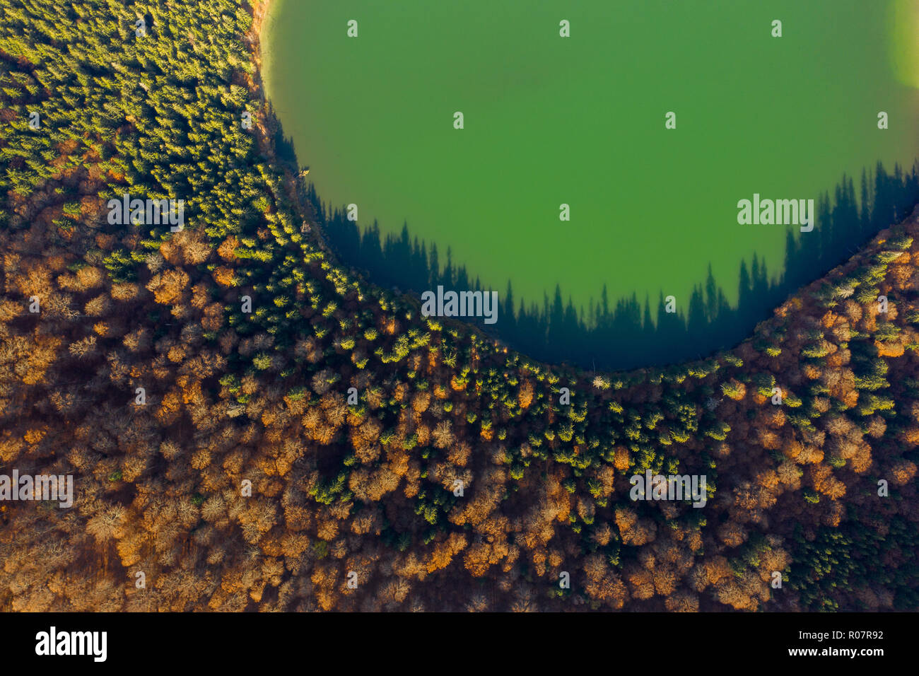 Aerial view of Saint Anna Lake in Tusnad Romania Stock Photo - Alamy