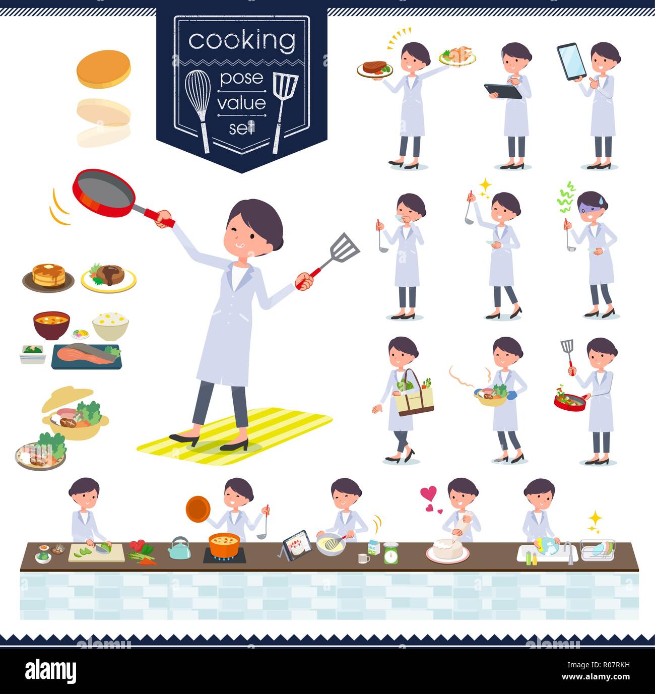 A set of scientist women about cooking.There are actions that are ...