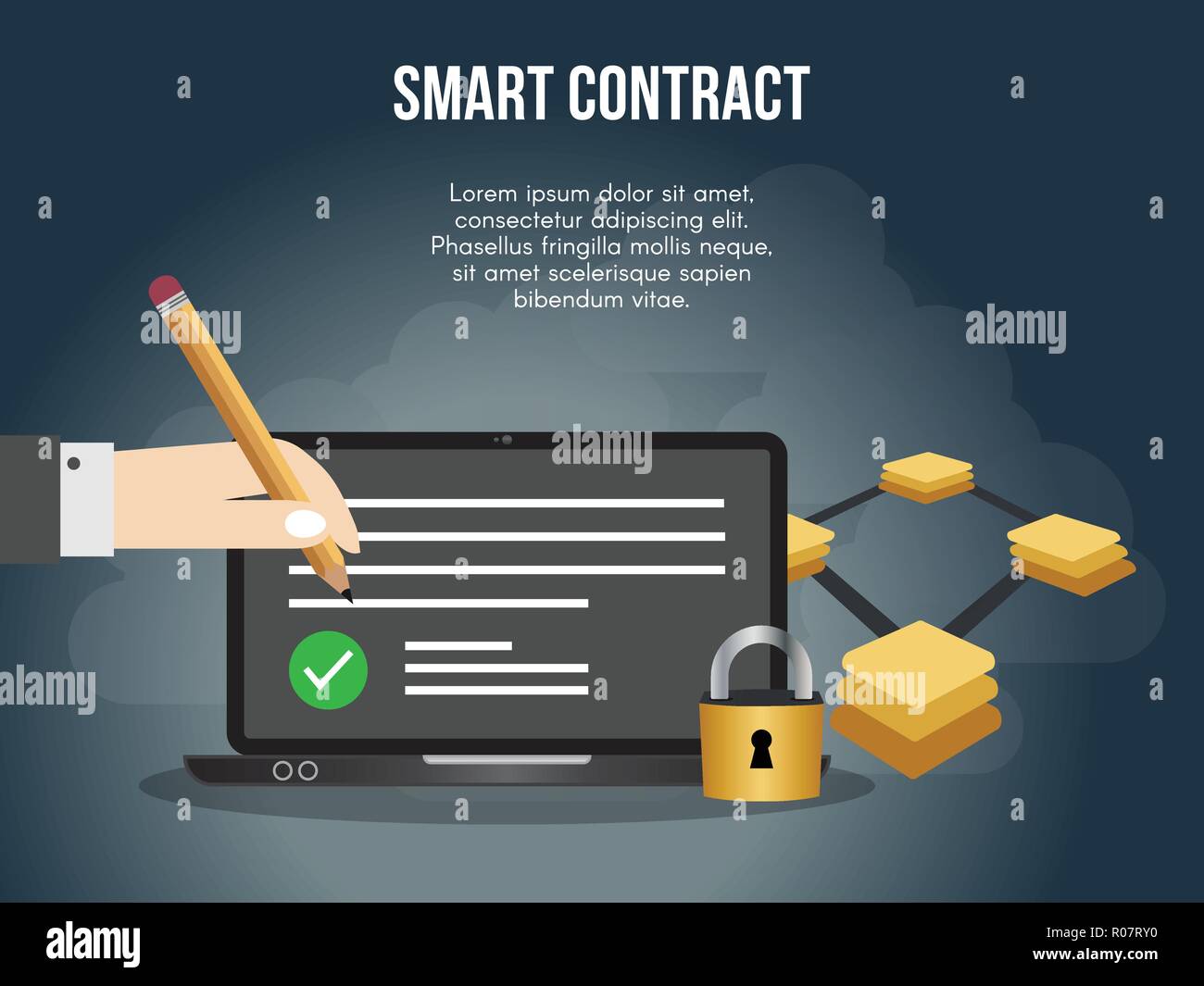 Smart contract concept illustration vector design template Stock Vector ... Smart contract concept illustration vector design template Stock Vector ...