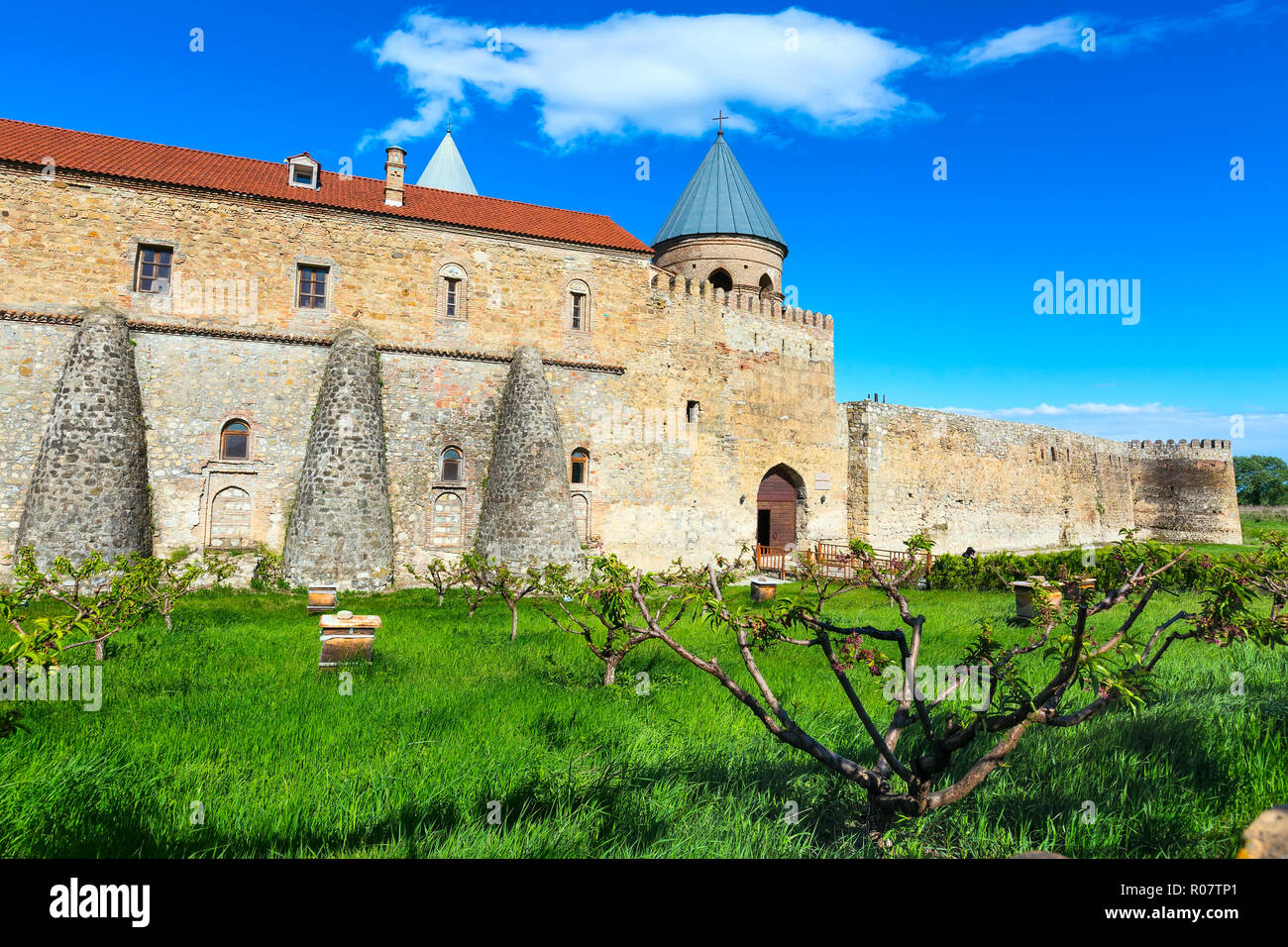 Panorama view of Alaverdi orthodox monastery in Kakhetia region in ...