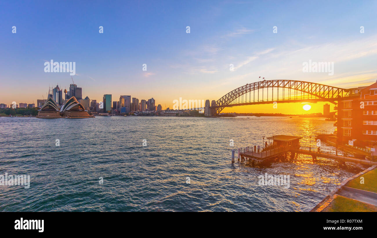 Beautiful Sunset at Sydney City Skyline Stock Photo - Alamy