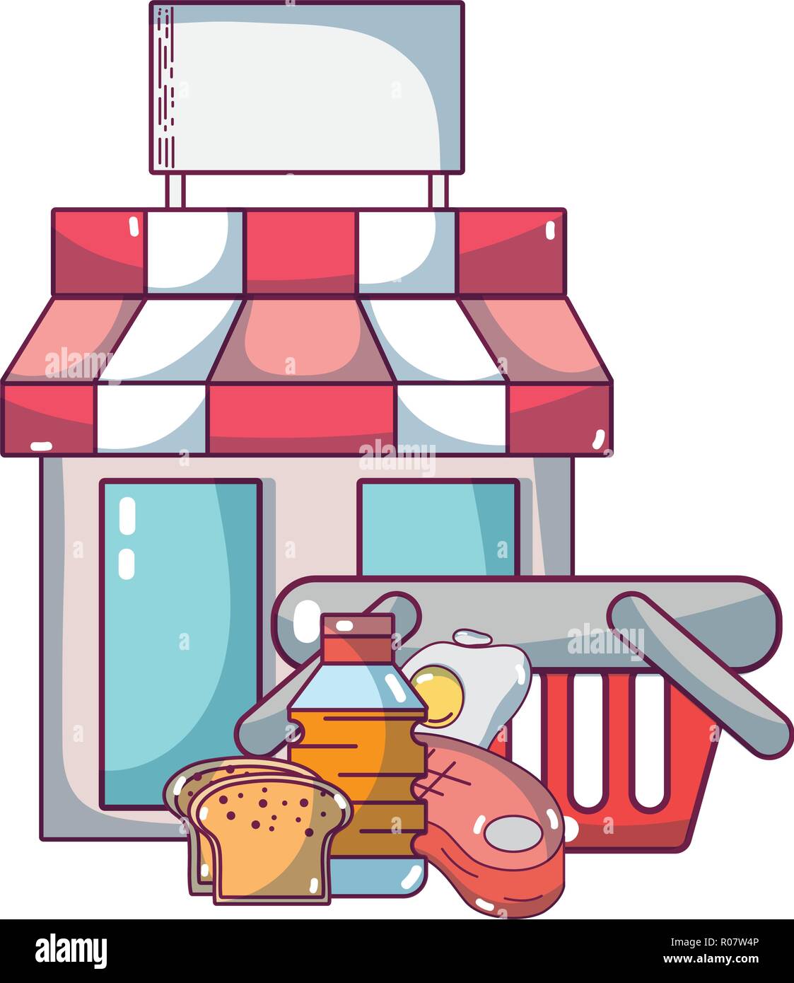 supermarket grocery products cartoon Stock Vector Image & Art - Alamy