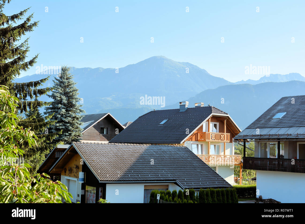 The village Lesce in Slovenia Stock Photo - Alamy