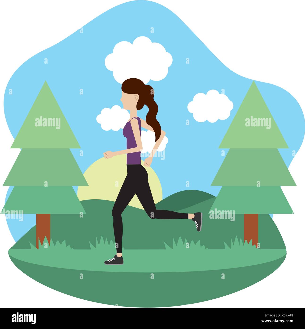 young woman exercising cartoon Stock Vector Image & Art - Alamy