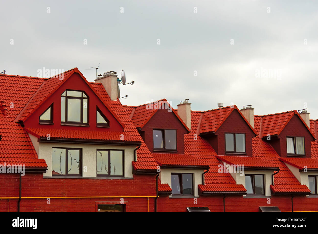 Typical urban residential individual modern building. Fragment Stock ...