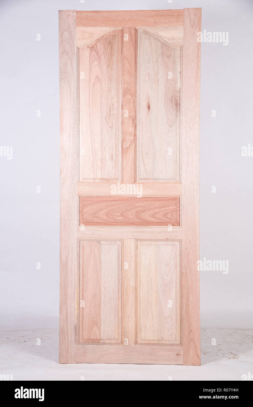 Door made of wood isolated on white background Stock Photo - Alamy