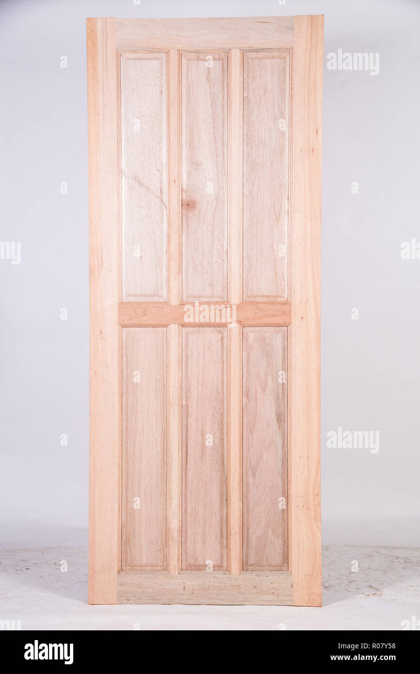 Door made of wood isolated on white background Stock Photo - Alamy