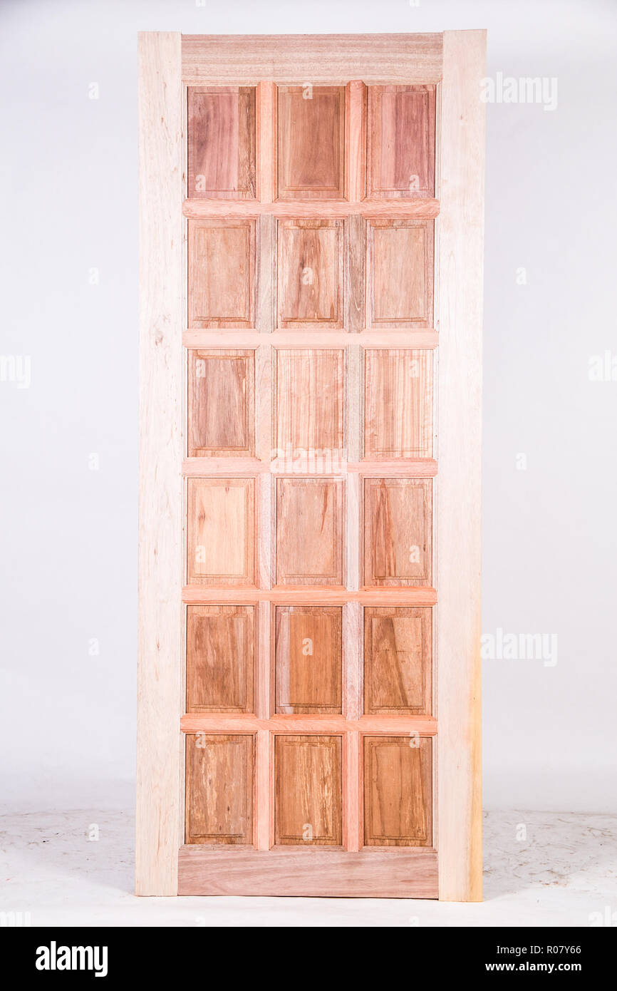 Door made of wood isolated on white background Stock Photo - Alamy