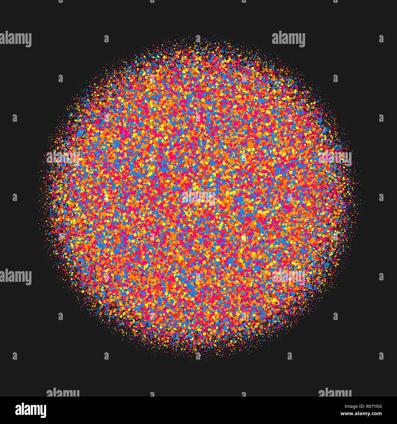 Colorful explosion of confetti. Multicolored border circle. Editable ...